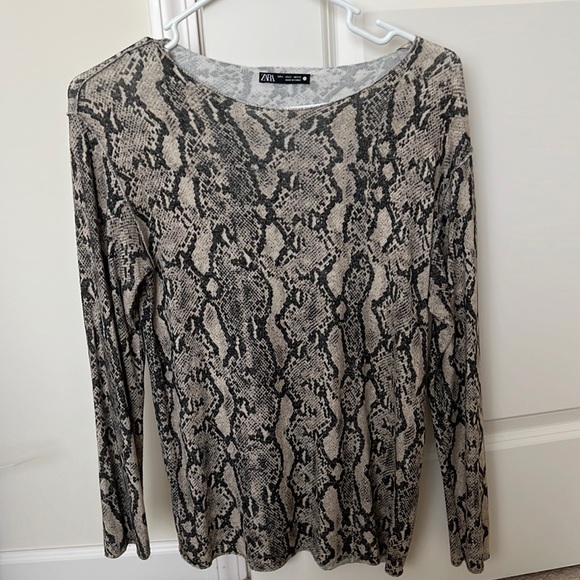 Zara | Tops | Zara Crocodile Print Top | Poshmark